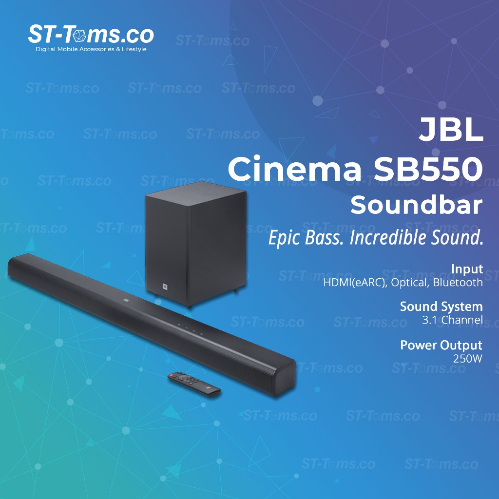Jual JBL Cinema SB 550 / SB550 3.1 Channel Soundbar with Wireless ...