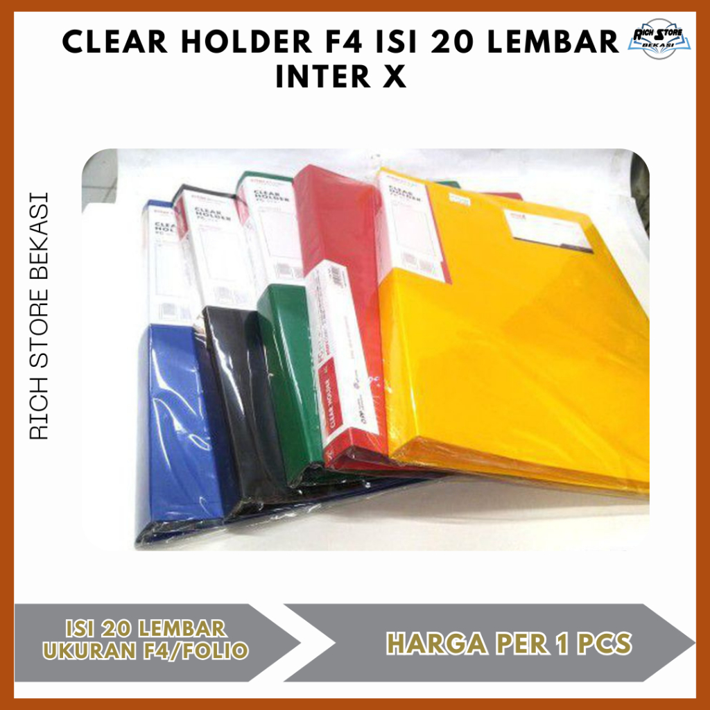 Jual CLEAR HOLDER F4 [FOLIO] ISI 20 LEMBAR INTER X HARGA PER 1 PCS ...