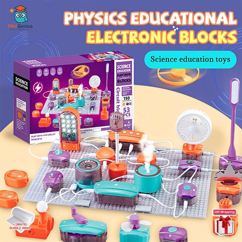 Jual Mainan Circuit Electron Block DIY Susun Rakit Blok sains STEM ...