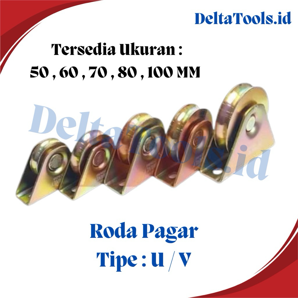 Jual Roda Pagar Model U V 50mm 60mm 70mm 80mm 100mm Roda Pintu Gerbang ...
