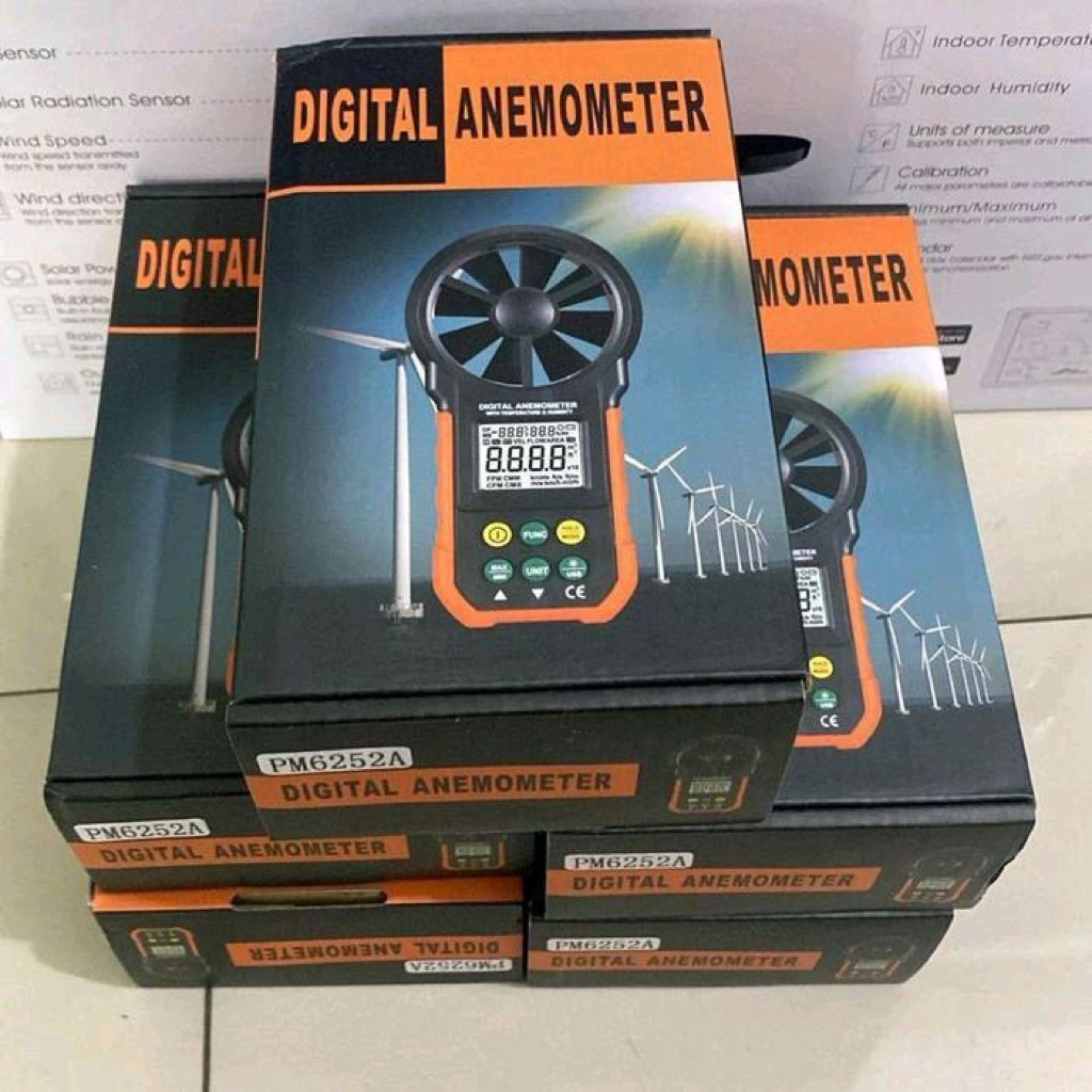 Jual Anemometer Peakmeter PM-6252A Wind Tester Anemo PM 6252A Meter ...