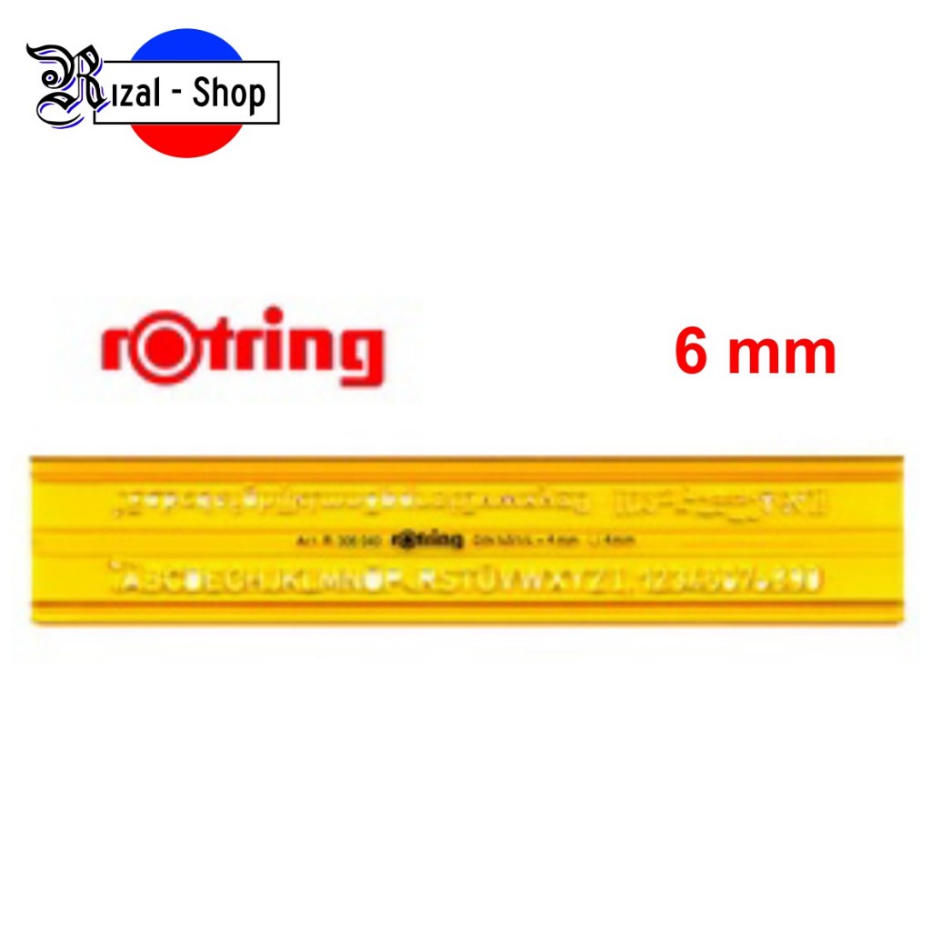 Jual Penggaris Sablon Huruf Rotring 6 mm Mal Abjad Original | Shopee ...