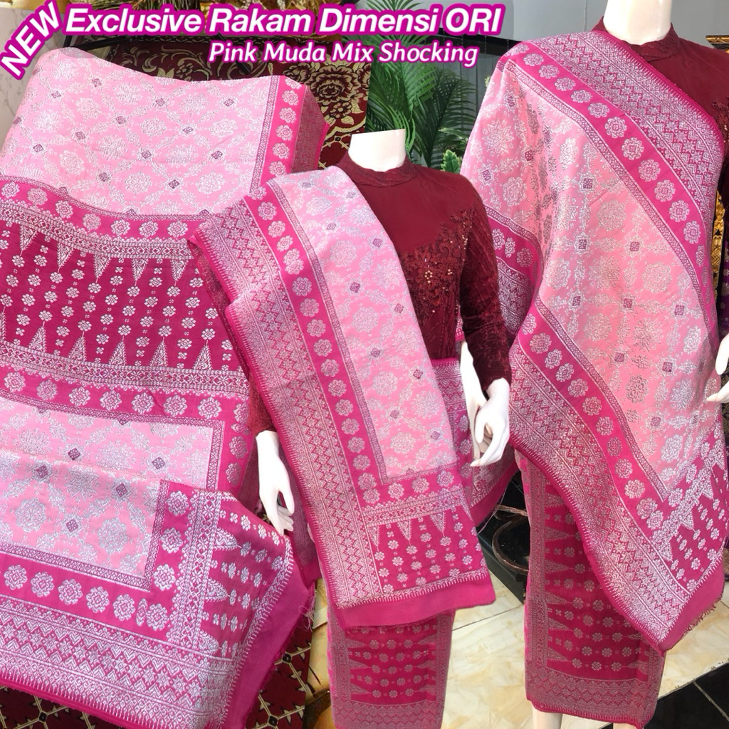 Jual NEW Exclusive Songket Dimensi ORI /Trend Pink/ Songket Panca Warna ...