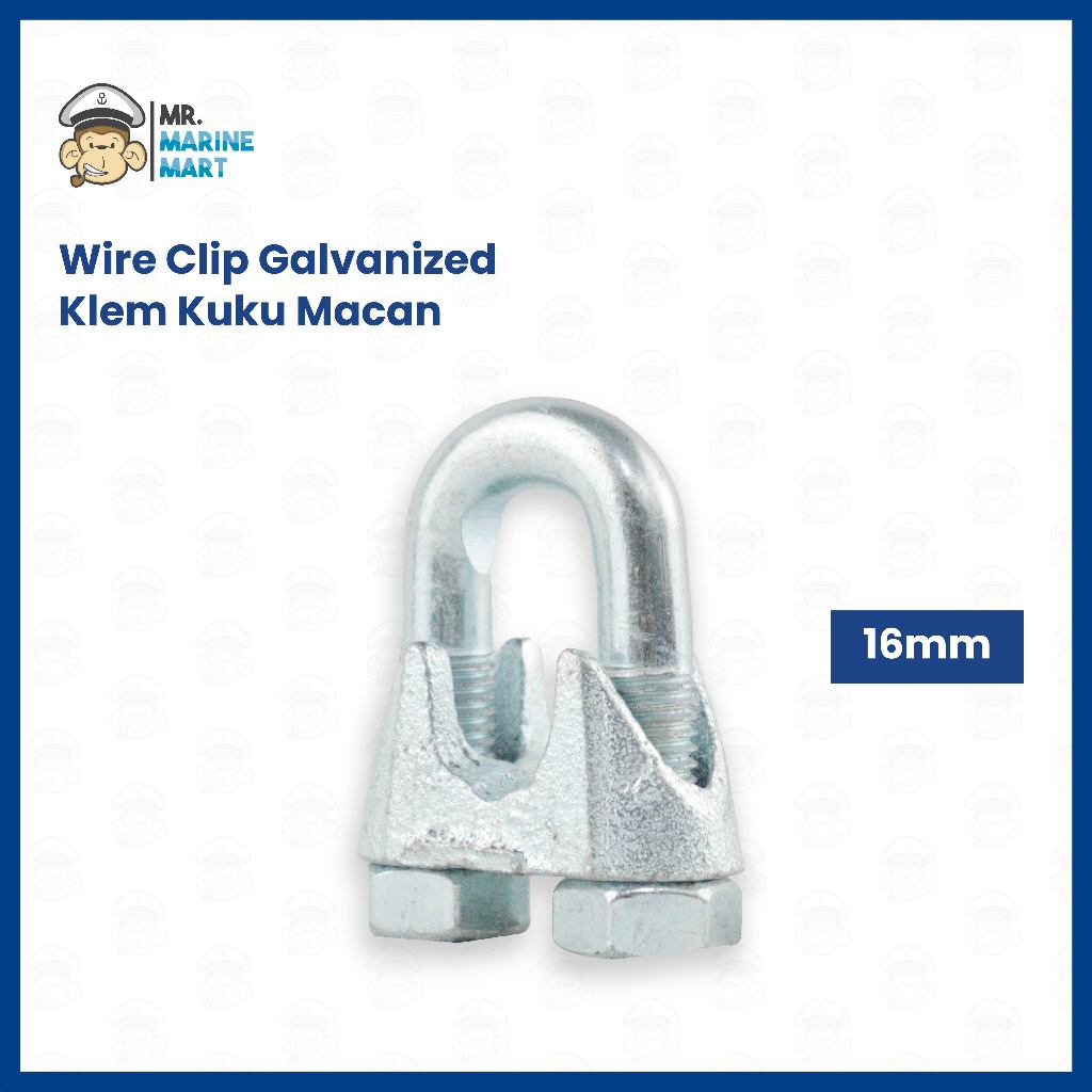 Jual Wire Clip Galvanized 16mm Kuku Macan / Klem Sling Galvanized 16mm ...