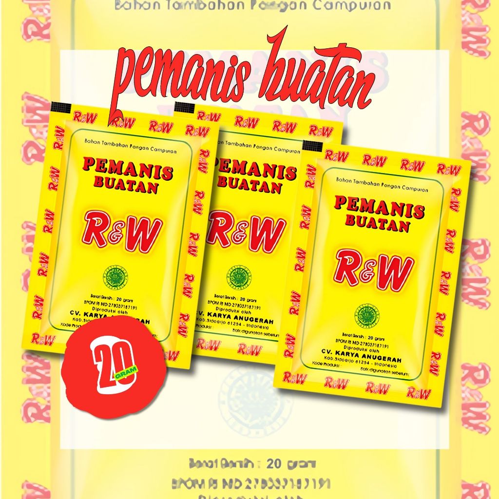 Jual Sari Manis Pemanis Buatan Sodium Super Rajawali R&W RW 20 gr ...