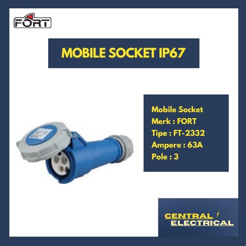 Jual FORT Mobile Socket 3 Pole, 63A merk FORT tipe FT-2332 | Shopee ...