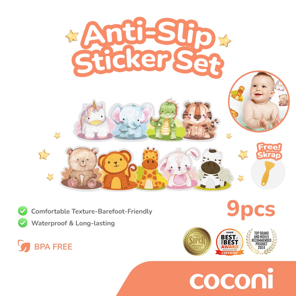 Jual COCONI Anti-Slip Sticker Set – 9 Pcs | Stiker Anti Selip untuk ...