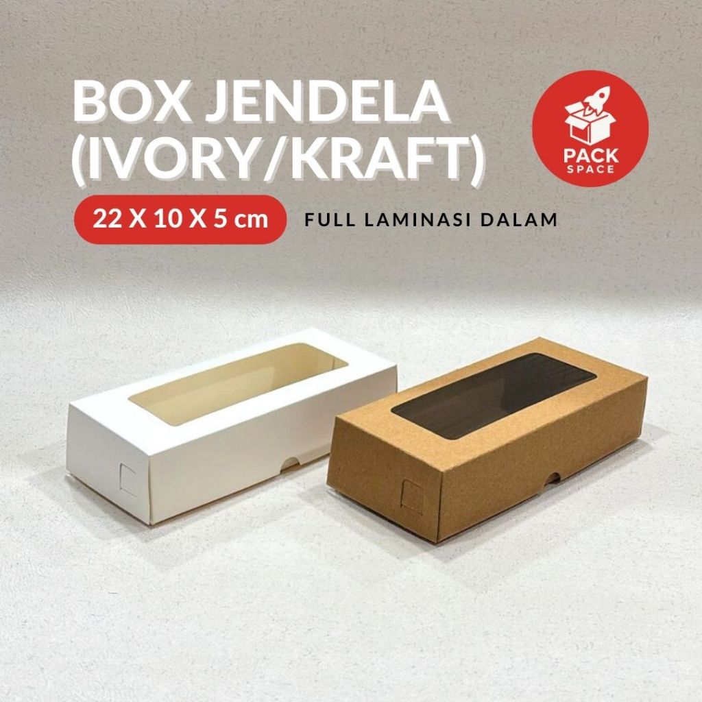 Jual Box Ivory Kraft LAMINASI JENDELA Untuk Kotak Packing Brownies Kue ...