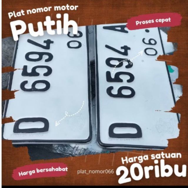 Jual plat nomor motor standar harga satuan | Shopee Indonesia