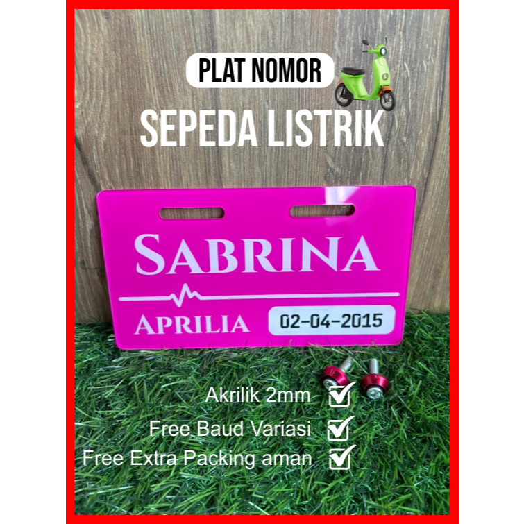 Jual PLAT NAMA SEPEDA LISTRIK CUSTOM AKRILIK | Uwinfly Goda Exotic ...