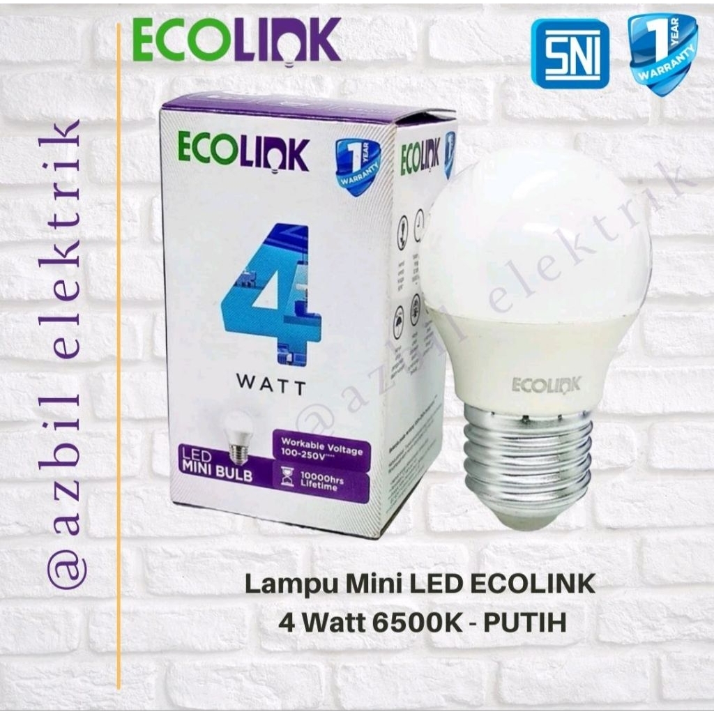 Jual Lampu LED Bulb 4 Watt Ecolink 6500K - Putih | Shopee Indonesia