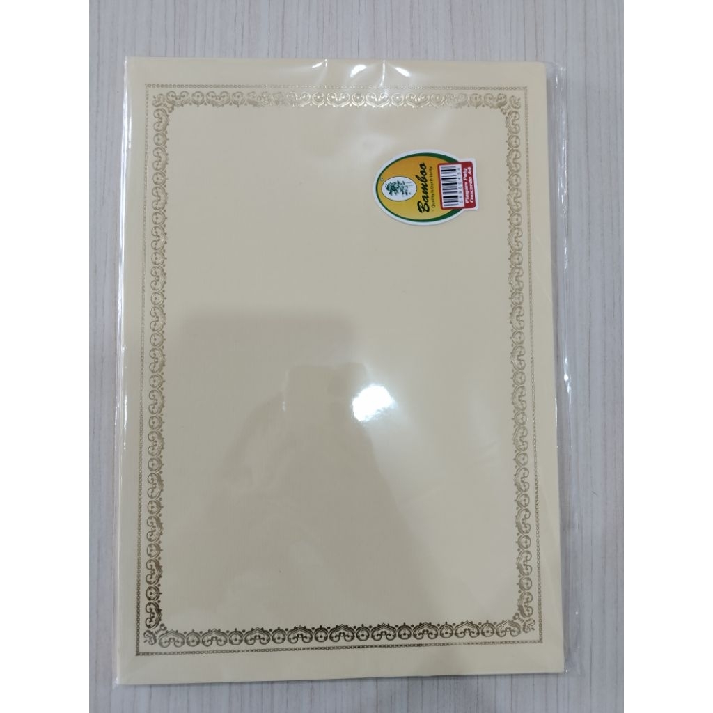 Jual Kertas Sertifikat A4 Bamboo Emas (1 Pak isi 20 ) | Shopee Indonesia
