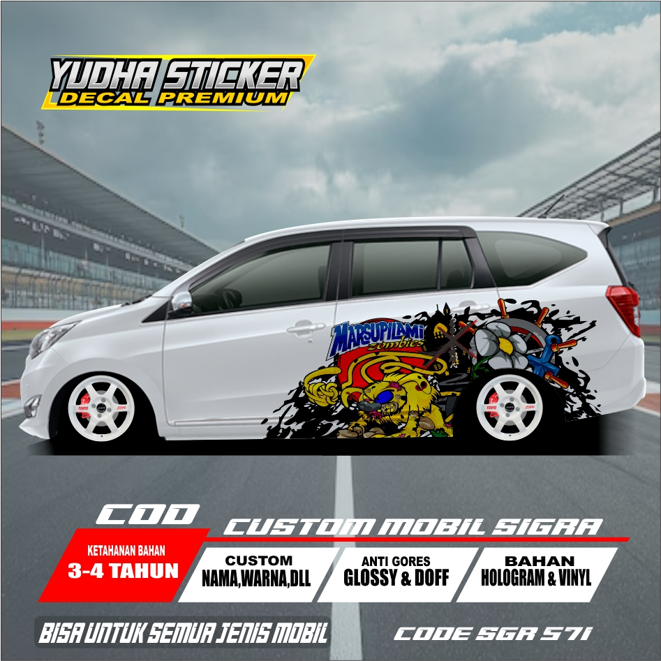 Jual STICKER MOBIL BODY VARIASI ZOMBIE SIGRA BRIO AGYA JAZZ DLL SGR 571 ...