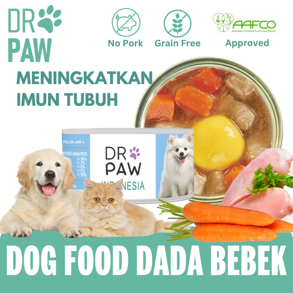 Jual DR PAW - MAKANAN ANJING KUCING BASAH KALENG - Sup Bebek Telur ...