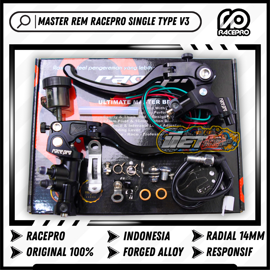 Jual Master Rem Racepro Type V3 Single Radial 16 mm Universal | Shopee ...