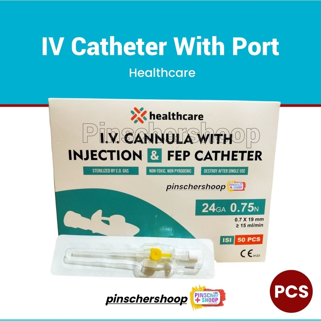 Jual Healthcare IV Catheter With Injection Port Jarum Infus Abocath ...