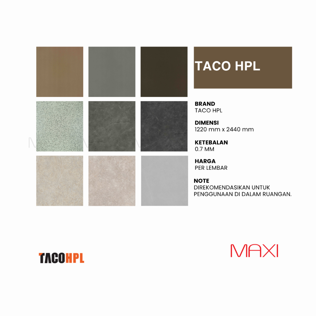 Jual TACO No. TH-189.DP - TH-7011.DP - Series Essential HPL DP ...