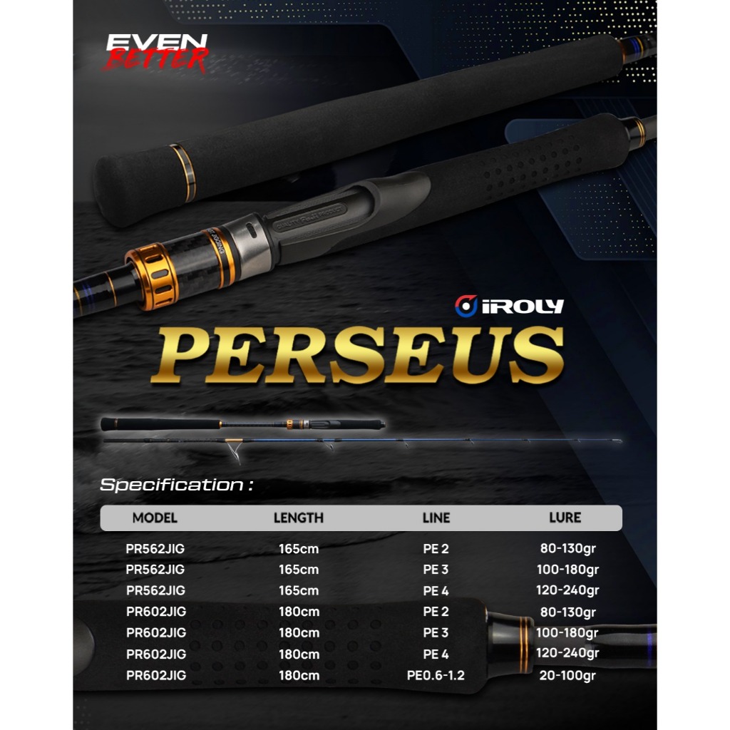 Jual Joran Spinning Jigging IROLY PERSEUS 25 SP 602S / 180CM PE-2 ...