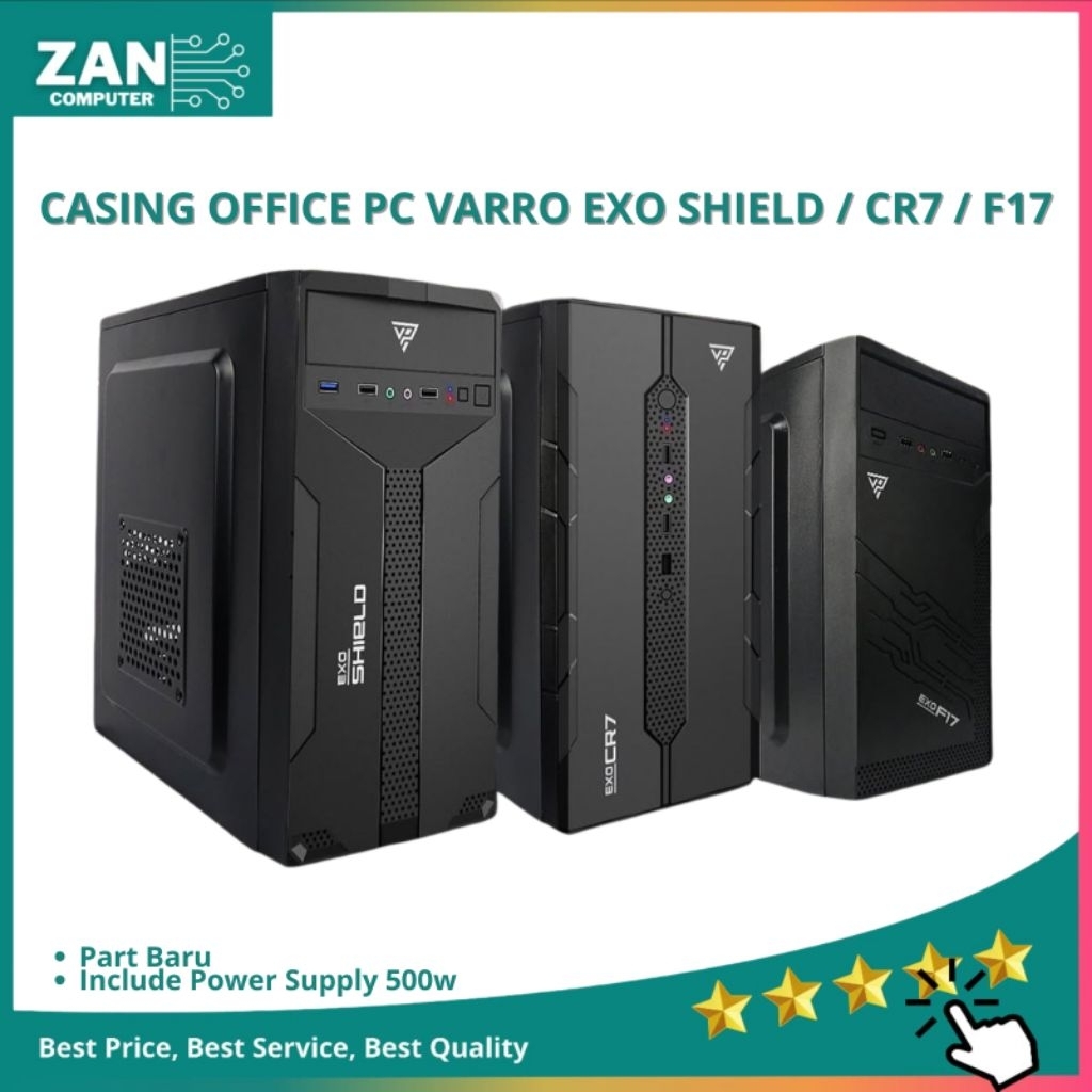 Jual CASING CPU / PC VARRO EXO CR7 / F17 / SHIELD + PSU 500 WATT ...