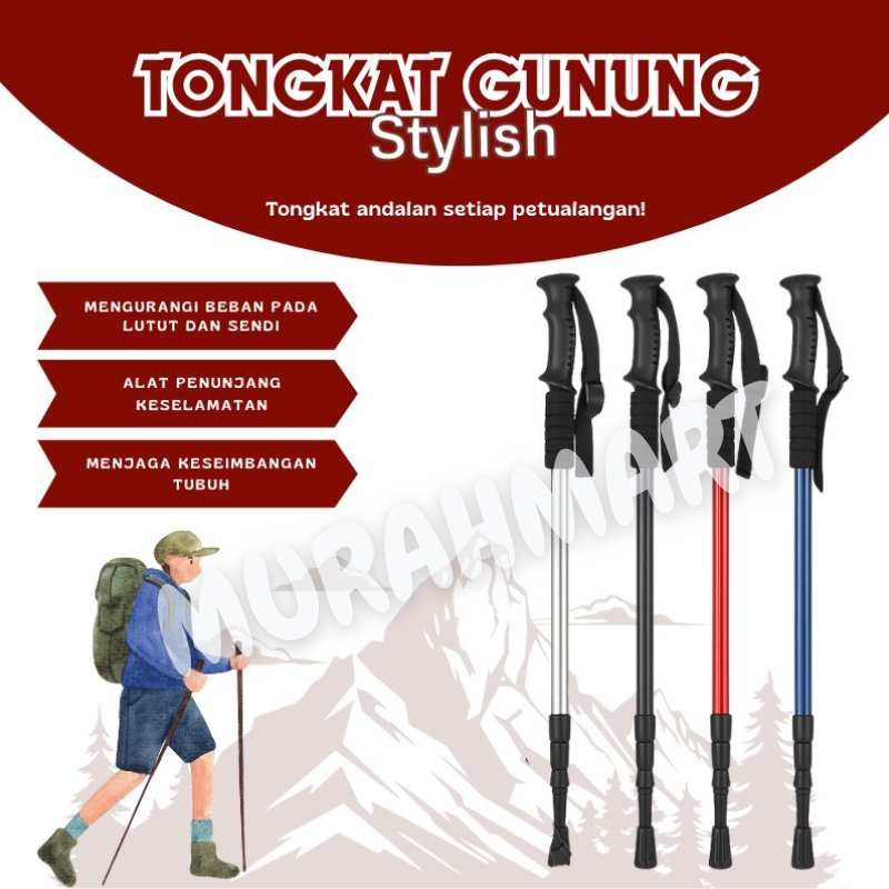 Jual Tongkat Hiking Gunung Lurus/ Tongkat Hiking Trekking Pole ...