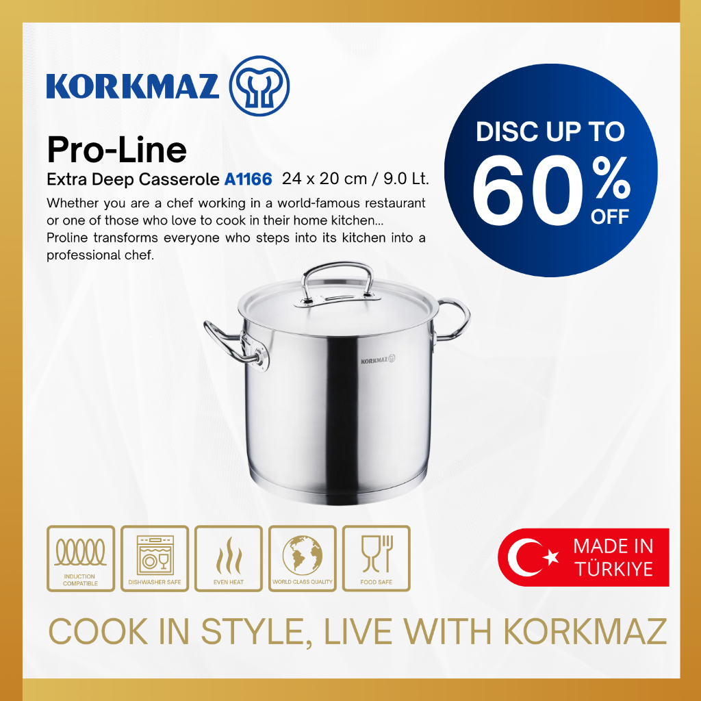 Jual KORKMAZ PREMIUM COOKING WARE EXTRA DEEP CASSEROLE 24X20 CM NON ...