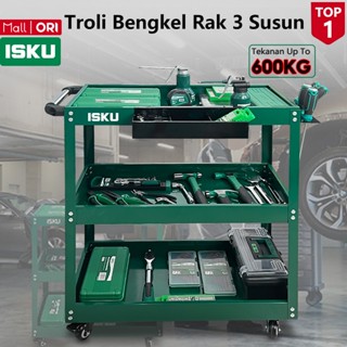 Jual ISKU Troli Bengkel 3 Susun Rak Perkakas Tool Cart Heavy Duty ...