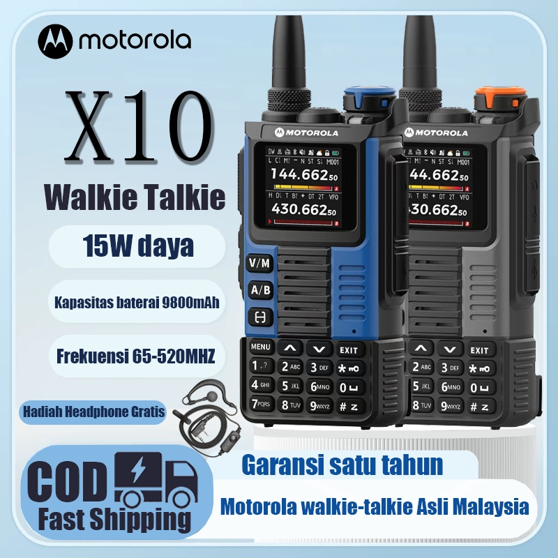 Jual HT Motorola X10 15 Watt Walkie Talkie Radio Jarak Jauh 15KM satu ...
