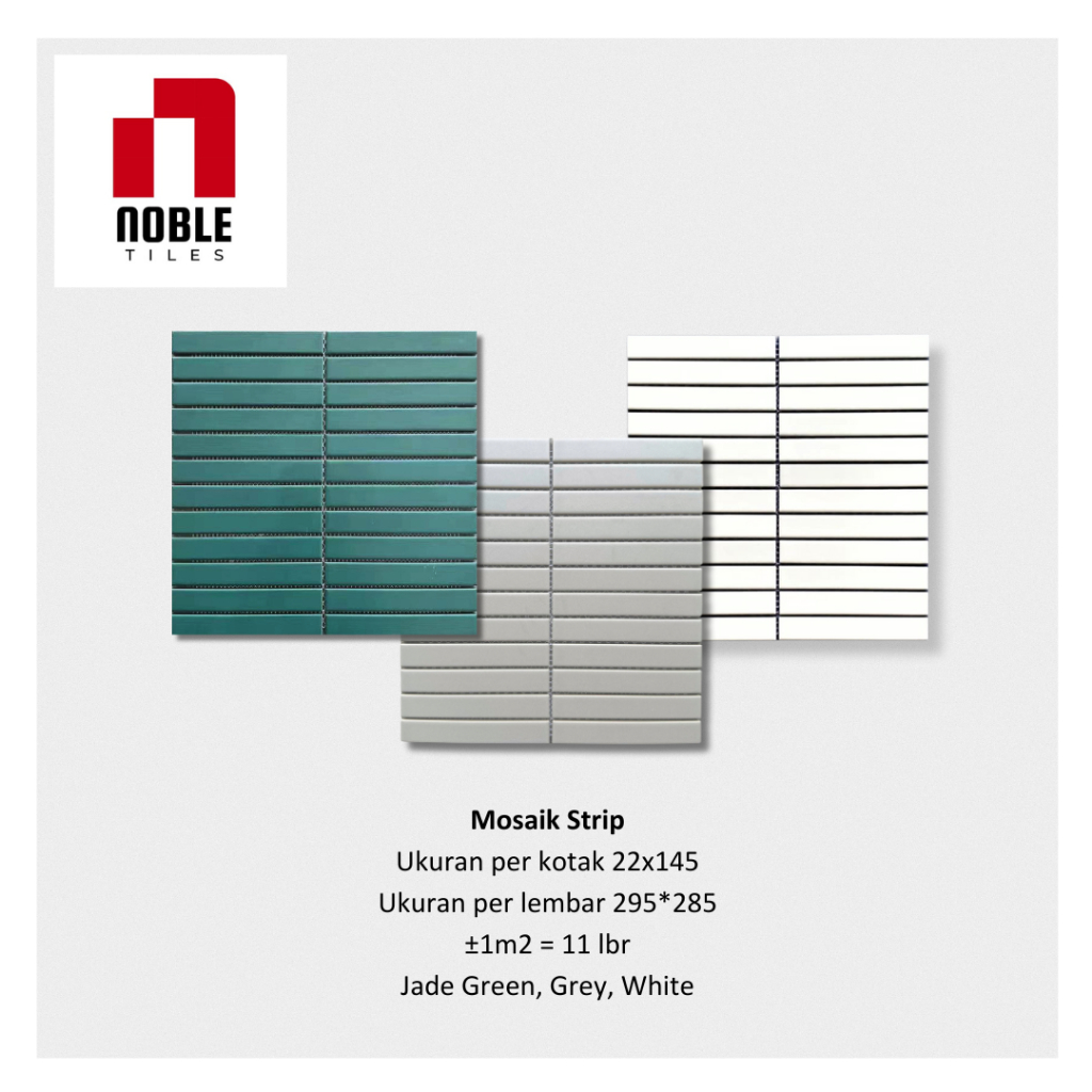 Jual Noble Tiles Mosaik Keramik Kitkat Strip 2x15 (HARGA PER LEMBAR ...