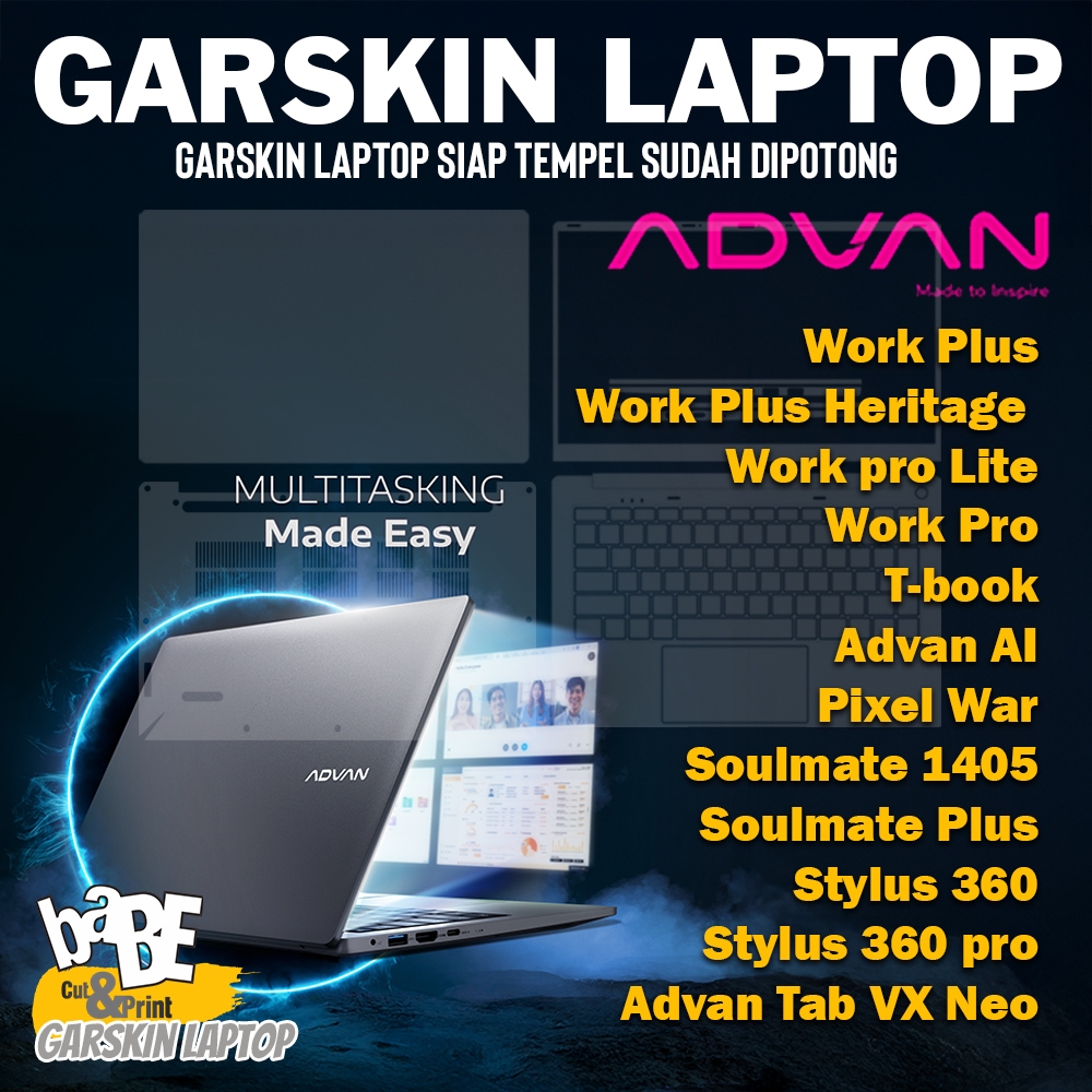 Jual Garskin Laptop Advan Work Plus / Heritage / Work Pro / Pro Lite ...