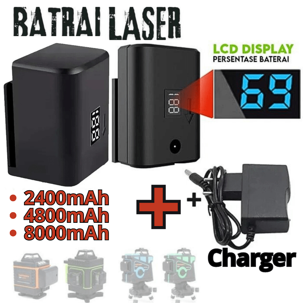 Jual Taffware Ori Baterai Isi Ulang Laser Level + Charger Rechargeable ...