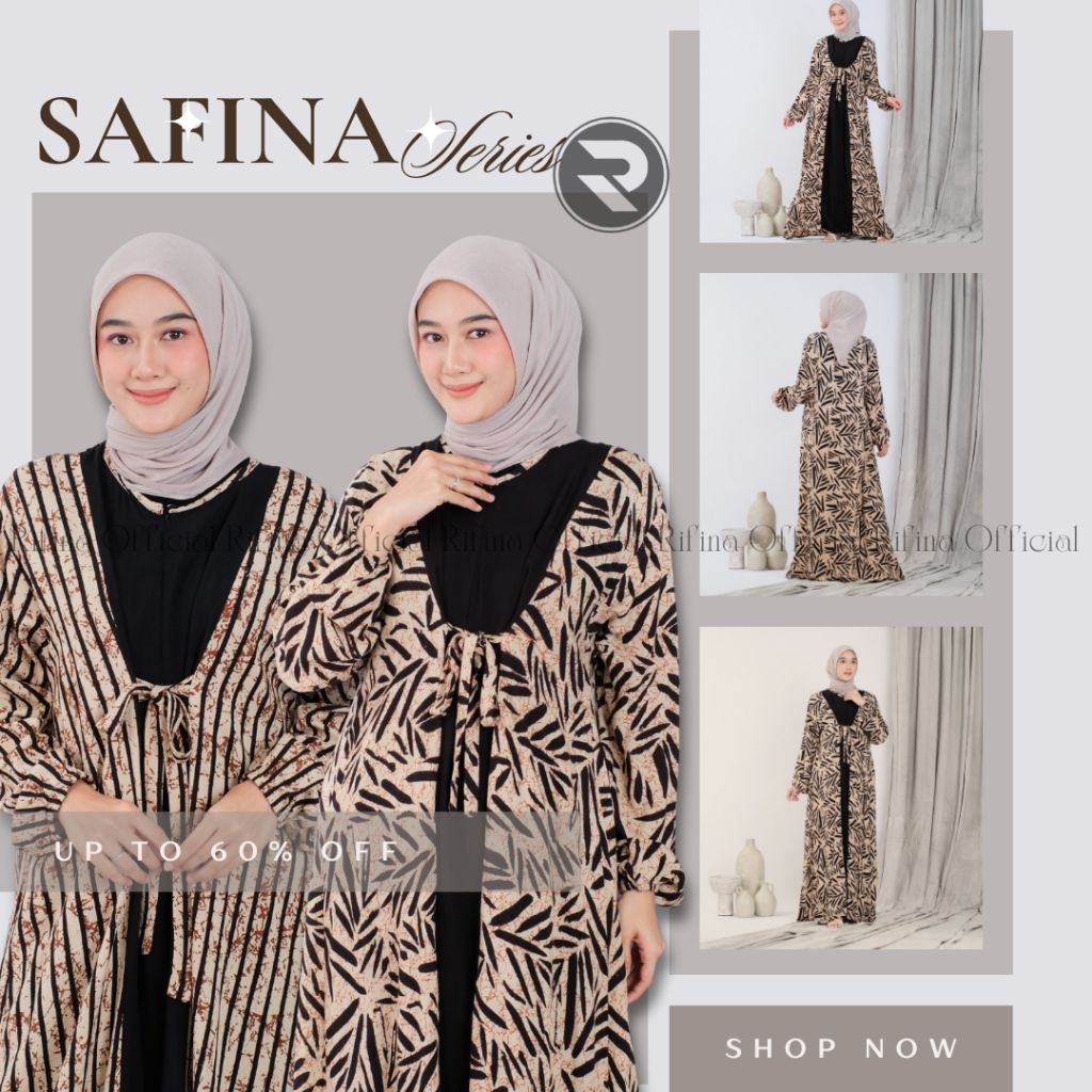 Jual Rifina Safina Dress Rayon Premium Gamis Wanita Motif Batik Klasik ...