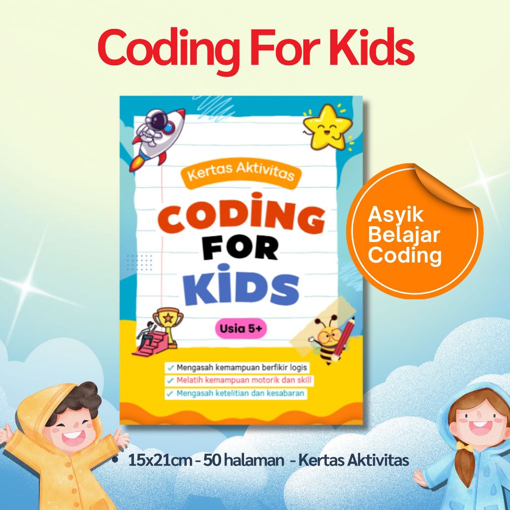 Jual Coding For Kids - 50 Lembar Kertas Aktivitas Anak SD 5+ Stimulus ...