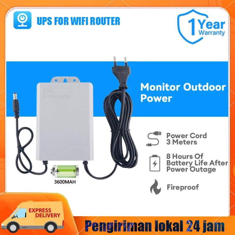 Jual Ups 3600mAh 12v 2A Modem Router Tahan Air Daya Tahan Baterai Catu ...