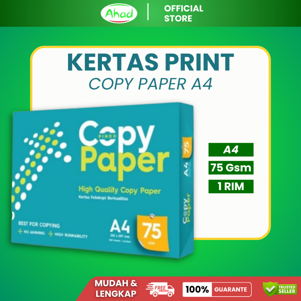 Jual Kertas Fotocopy Copy Paper A4 75gsm | HVS 1 RIM | Kertas Fotokopi ...