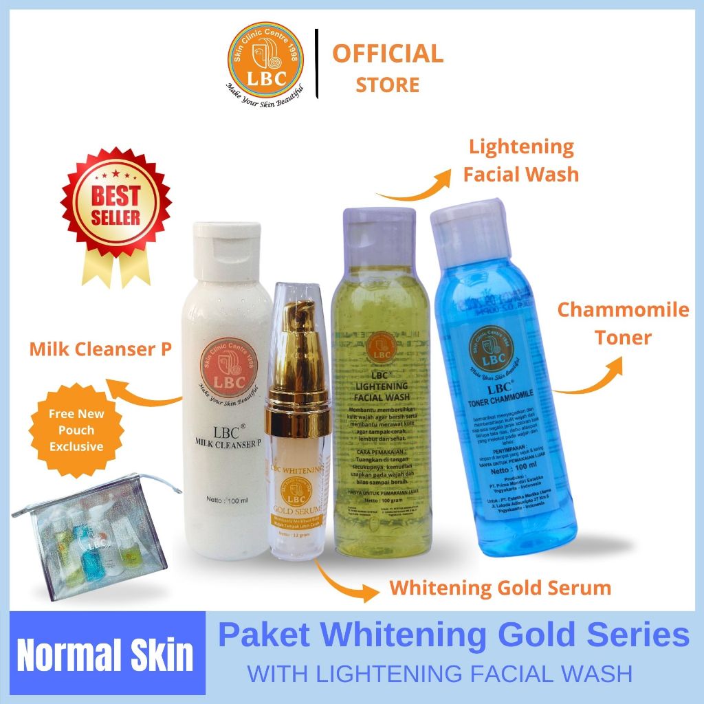 Jual Paket Skincare - LBC Super Whitening Gold series for normal skin ...