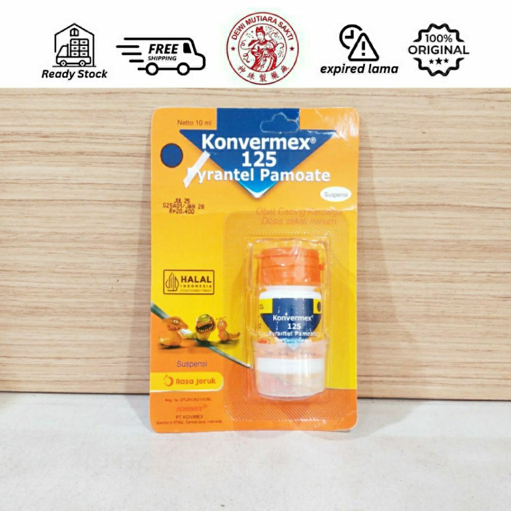 Jual KONVERMEX 125 pyrantel pamoate suspensi rasa Jeruk 10ml Obat ...