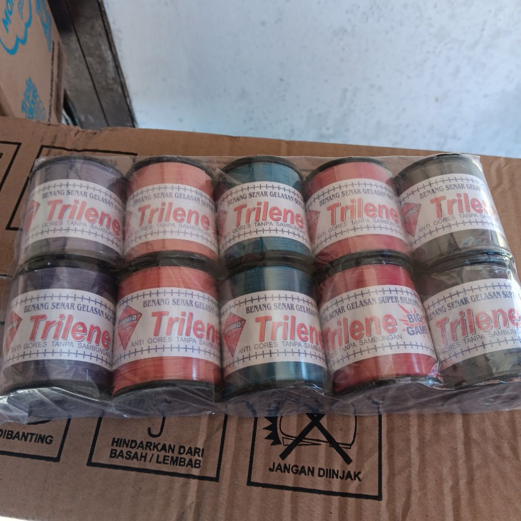 Jual Benang Senar Gelasan Tasi Layangan Cap Trilene 0,22 isi 10 Klos ...