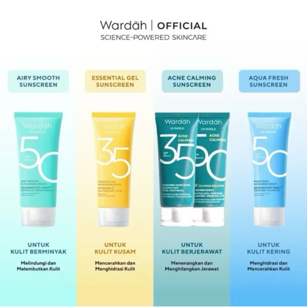 Jual Wardah Sunscreen SPF 35 PA+++ NEW PACKAGING Acne Calming/Bright-C ...