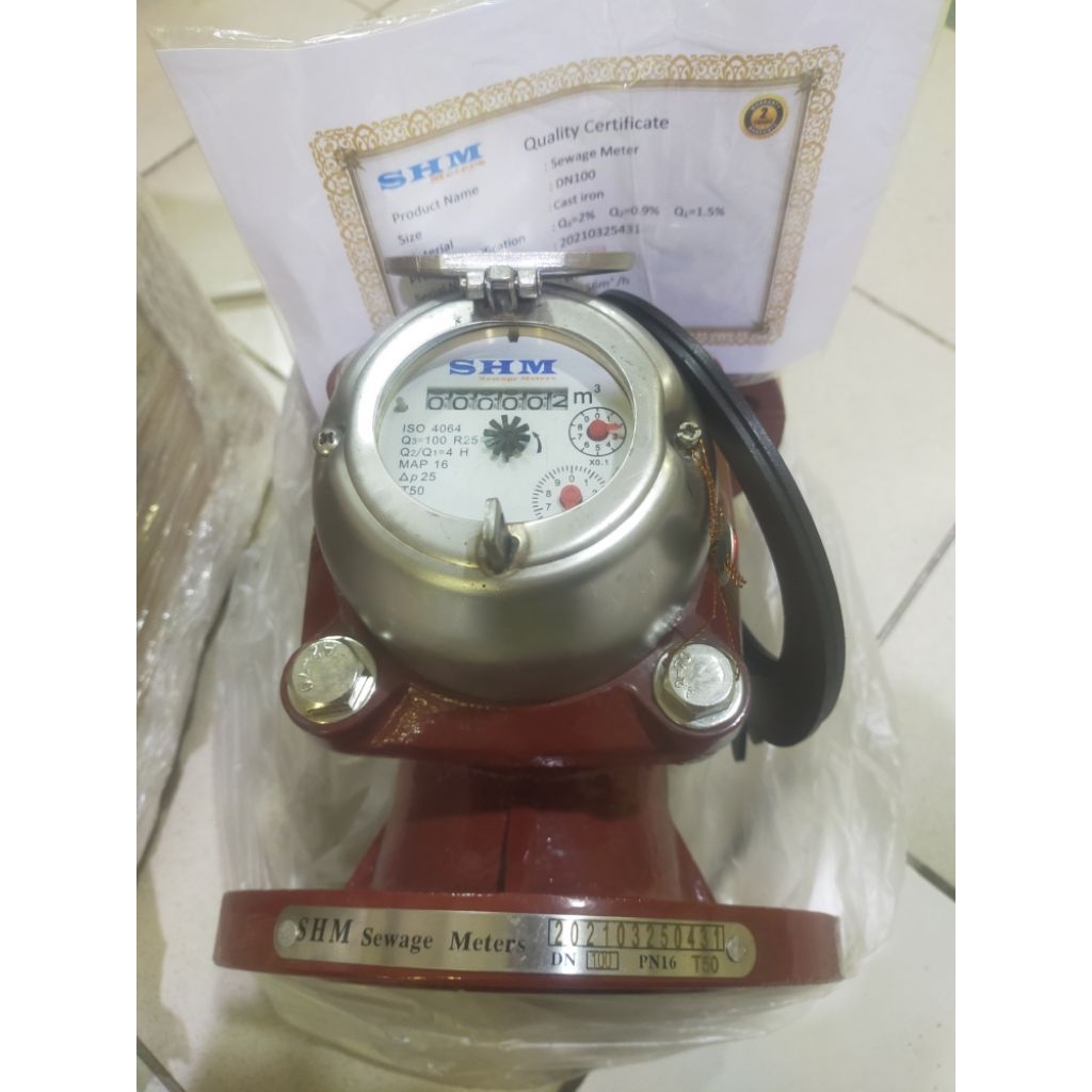 Jual [ORIGINAL] SHM Sewage Flowmeter 4 inci DN100mm / Water Meter SHM ...