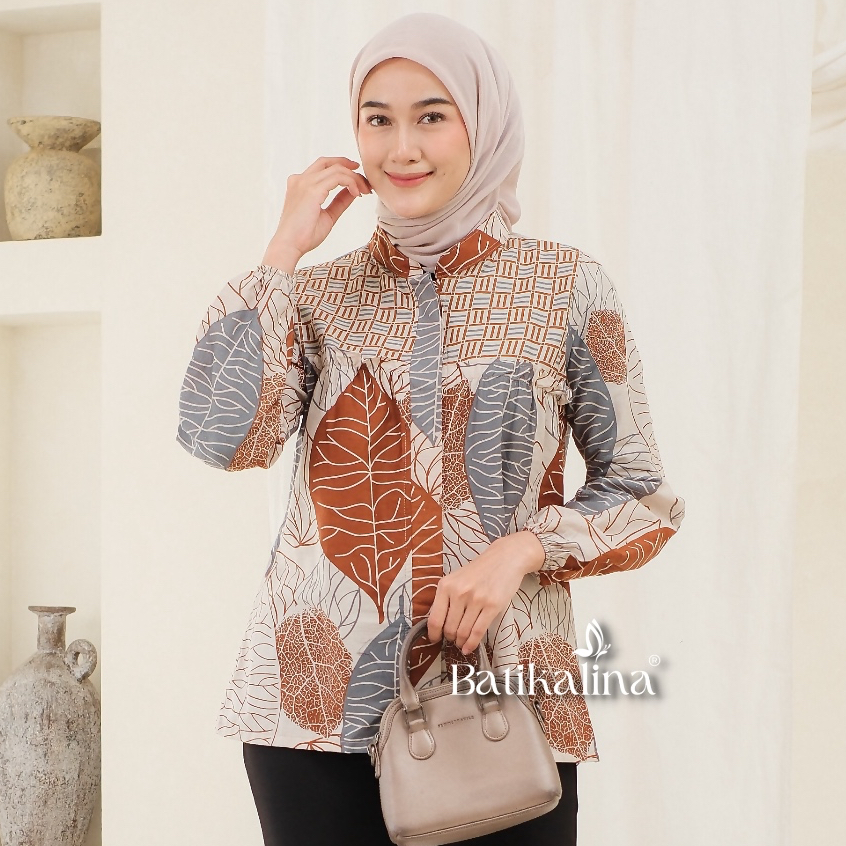 Jual Batik Alina Baju Batik Wanita Modern Atasan Blouse Batik Kerja ...