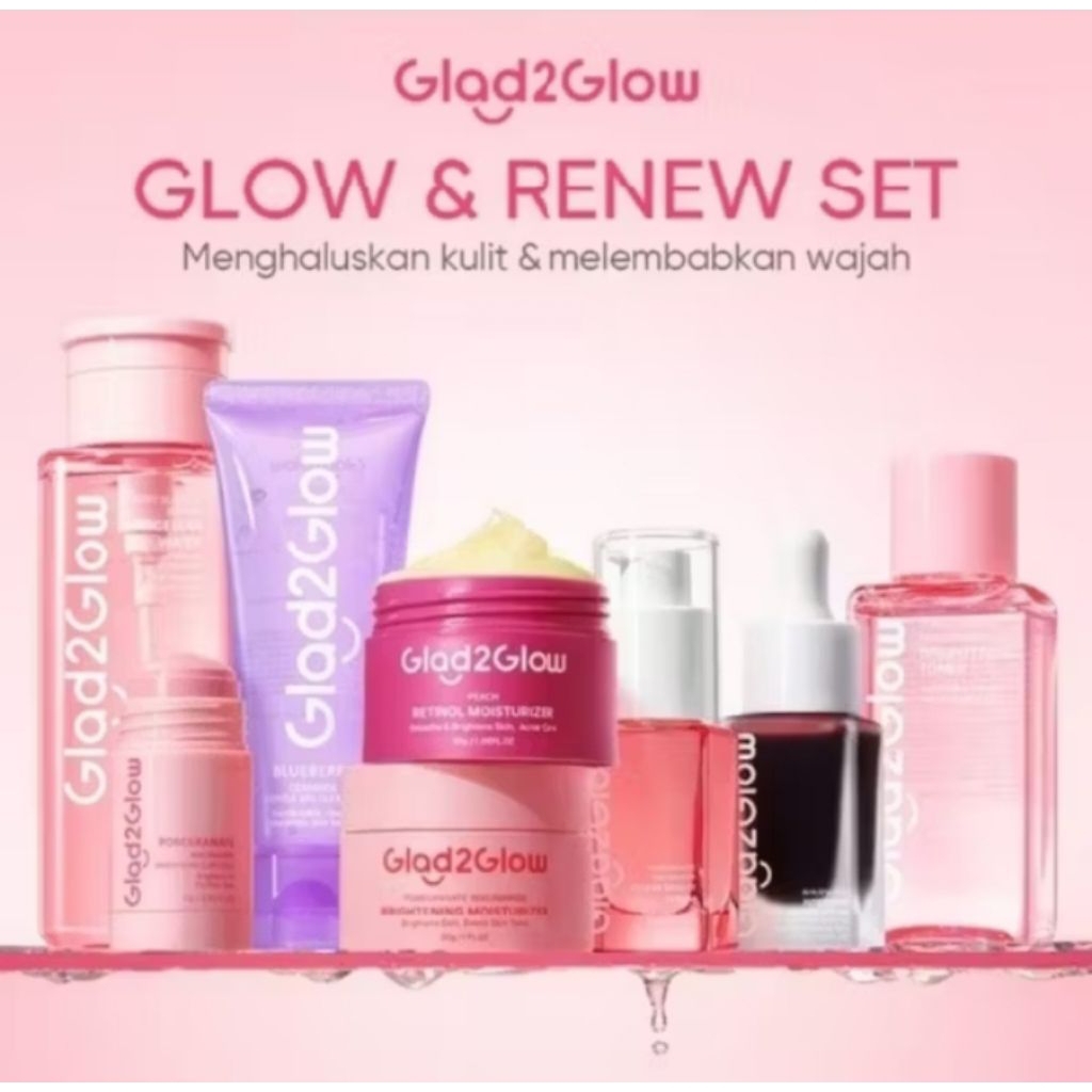Jual PAKET HEMAT GLAD2GLOW GLOW & RENEW SET 8 | Shopee Indonesia