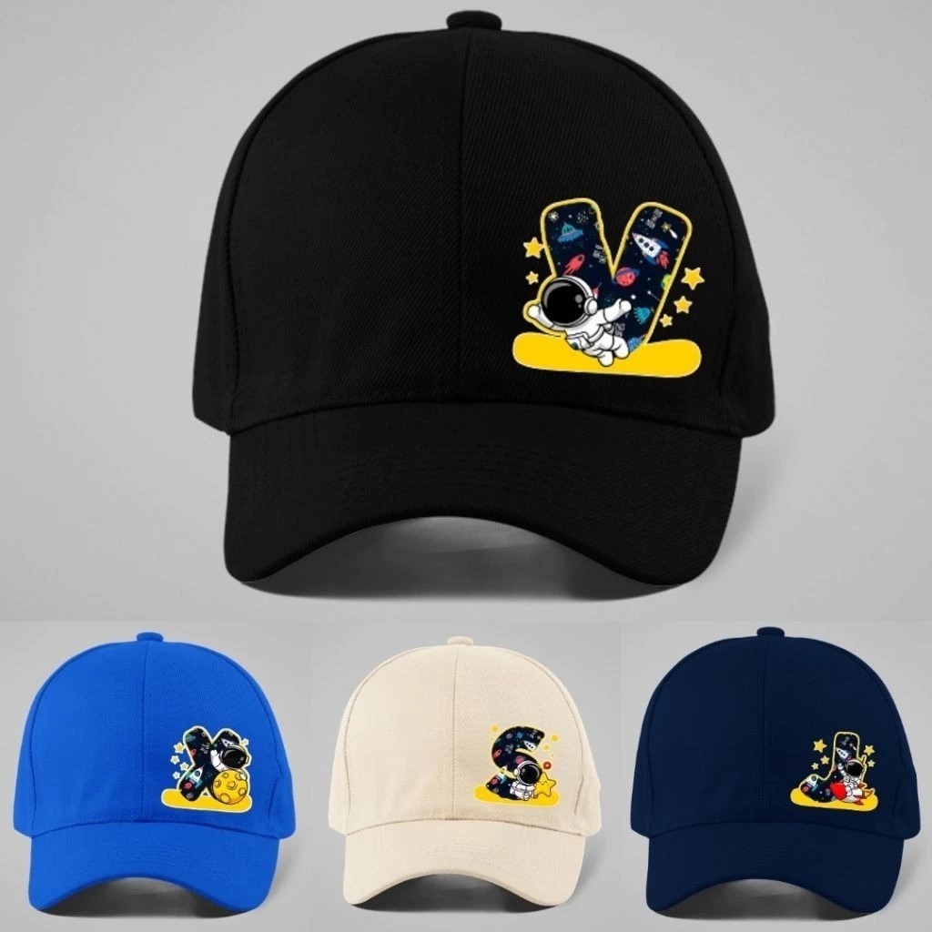 Jual Topi Inisial A-Z Gambar Astronot/ Untuk Usia 3-8 Tahun/ Model ...