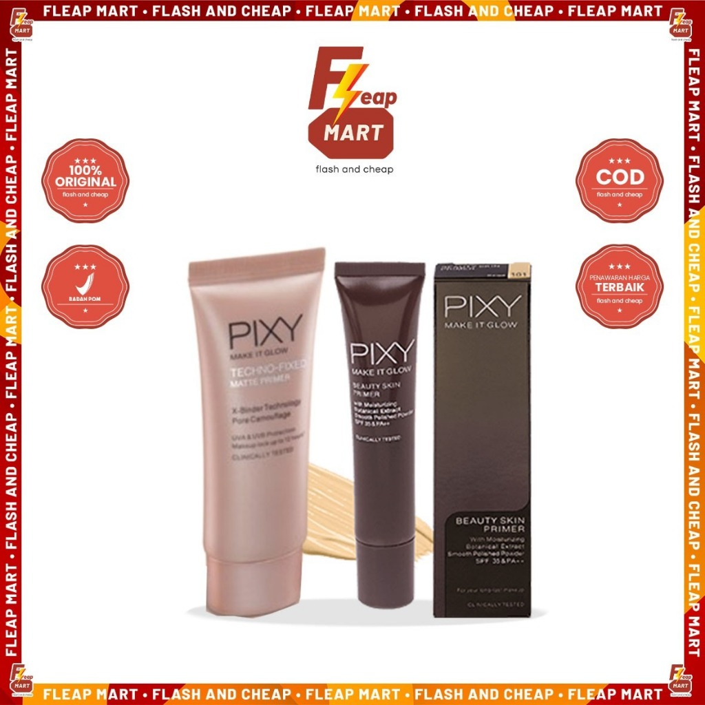 Jual Pixy Make It Glow Beauty Skin Primer - Techno Fixed Matte Primer ...