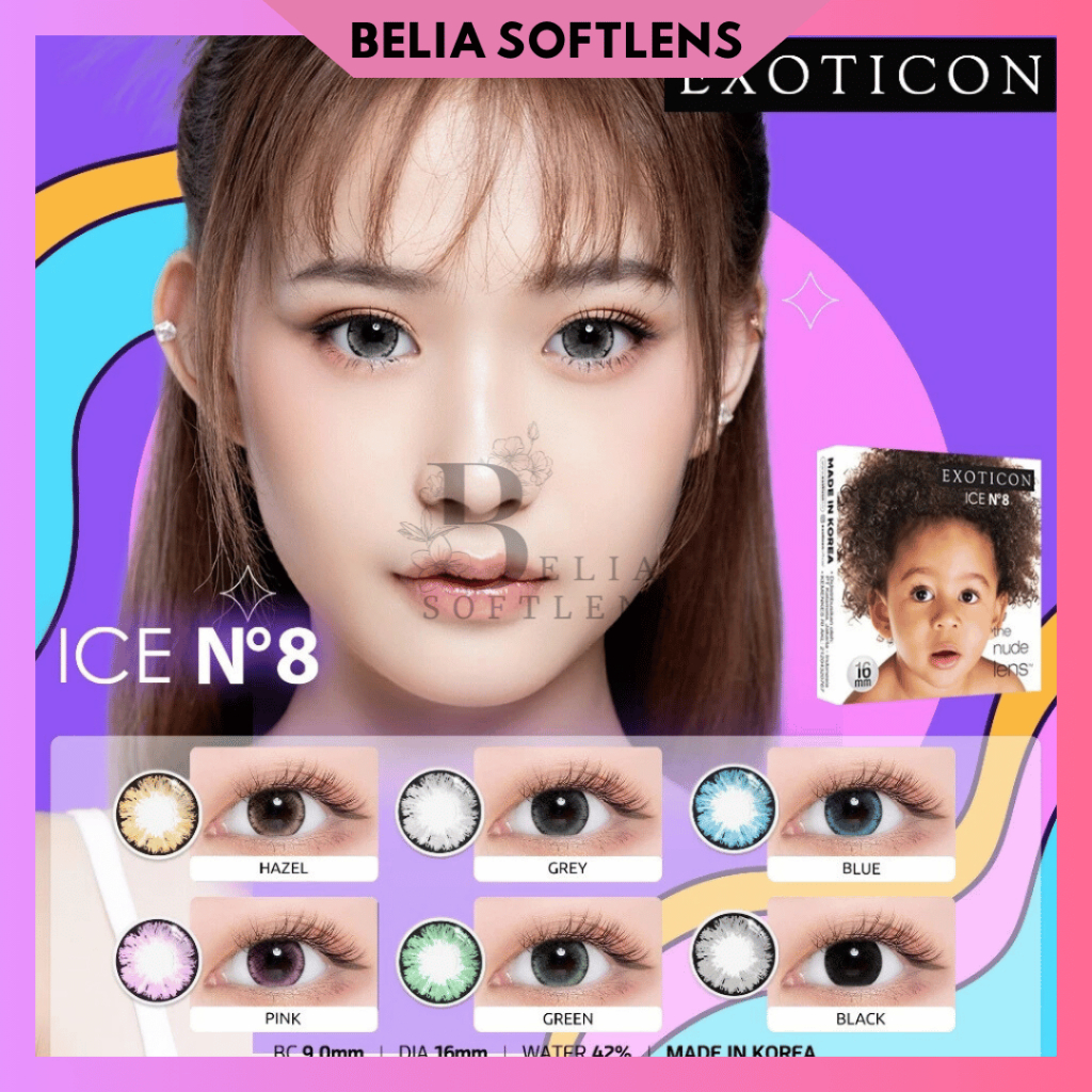 Jual SOFTLENS ICE N8 NORMAL & MINUS (-0.50 S/D -10.00) DIAMETER 16MM BY ...
