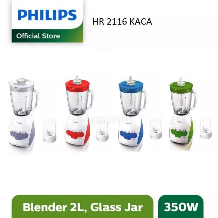 Jual PHILIPS - BLENDER 2IN1 HR2115 & HR2116 (PLASTIK & KACA) UKURAN 2L ...