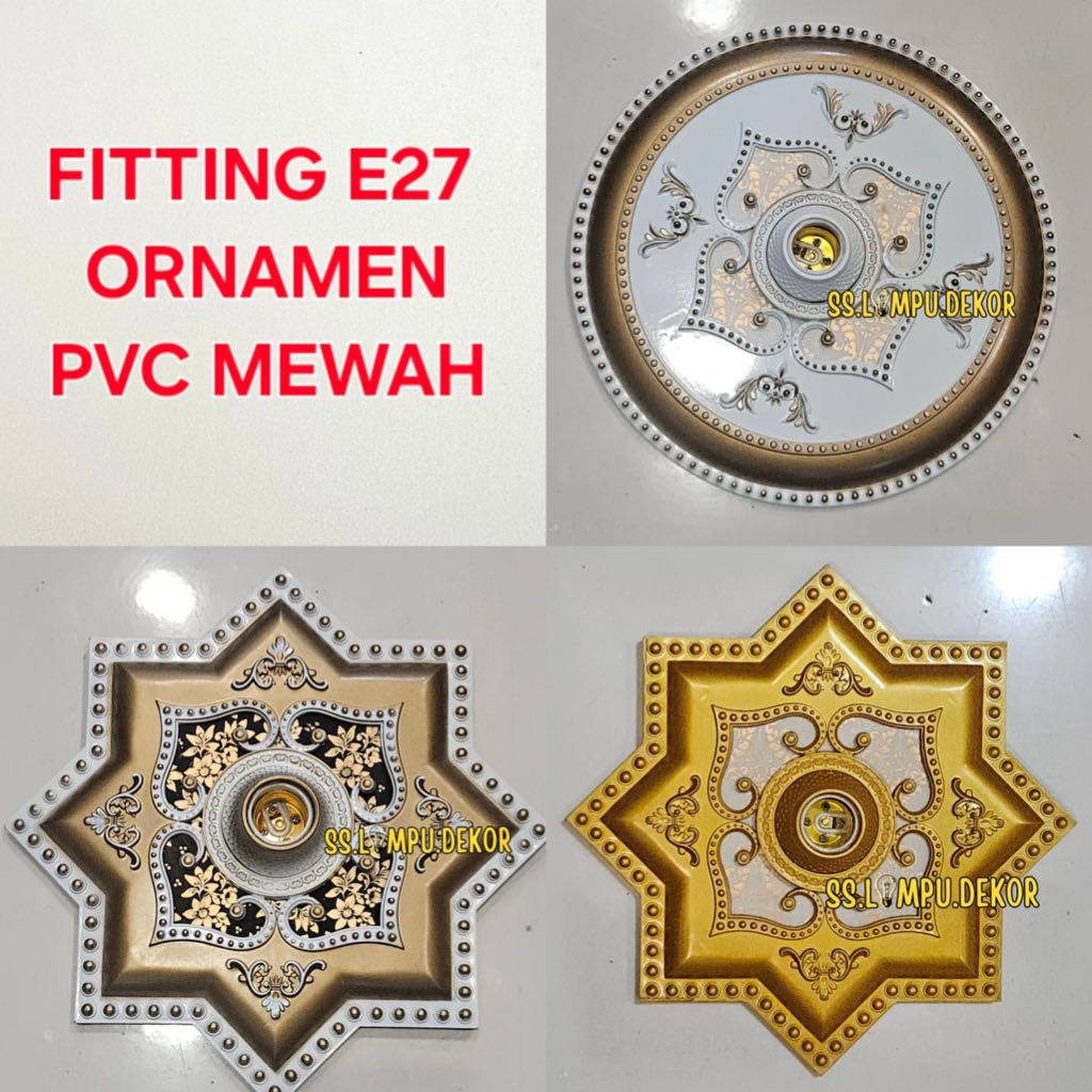Jual Ornamen fitting lampu hias pvc mewah modern lampu tempel plafon ...