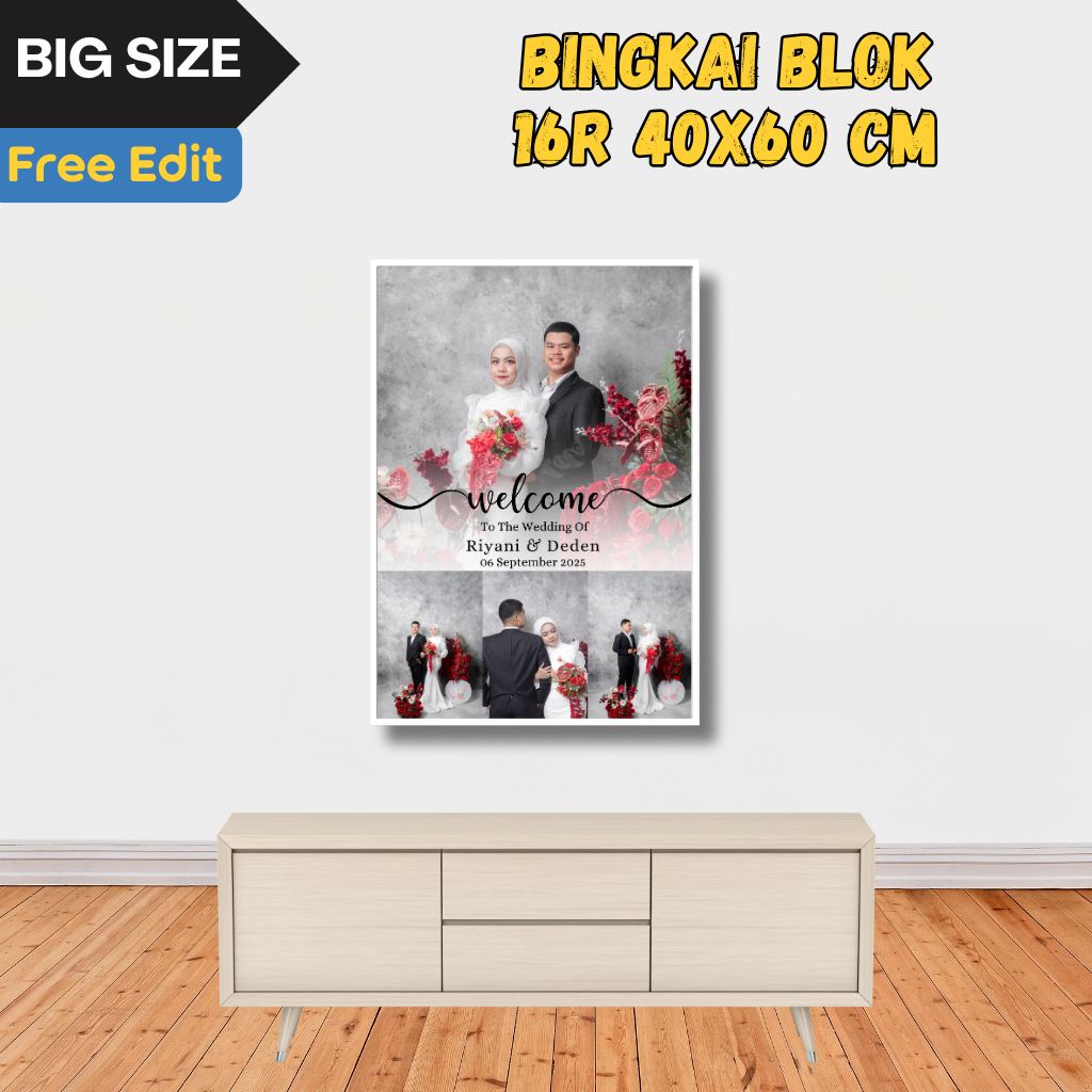 Jual Cetak Foto Bingkai Fiber Blok Ukuran 16R (40x60 CM) Hiasan Dinding ...
