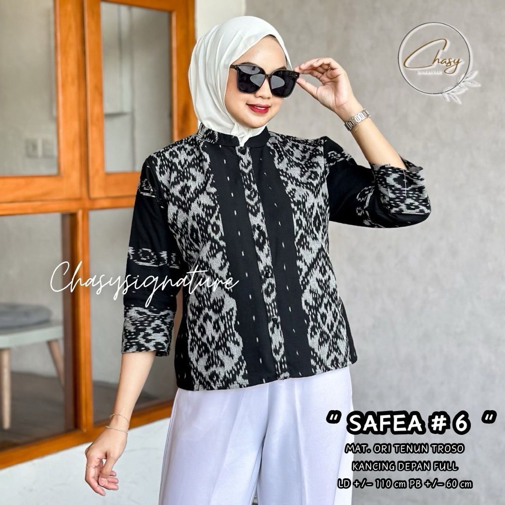 Jual Safea Tenun by Chasy Atasan Blouse Batik Tenun Modern Original ...