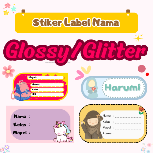 Jual Stiker Label Nama A4 Custom – Anti Luntur, Cetak Full Color ...