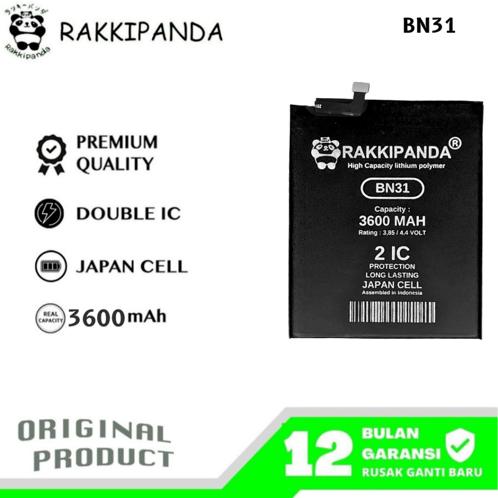 Jual RakkiPanda - BN31 Redmi Note 5A/Note 5A Pro/Note 5A Prime/Mi A1/Mi ...